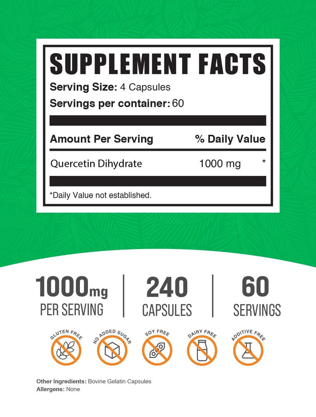 natural quercetin supplement capsules