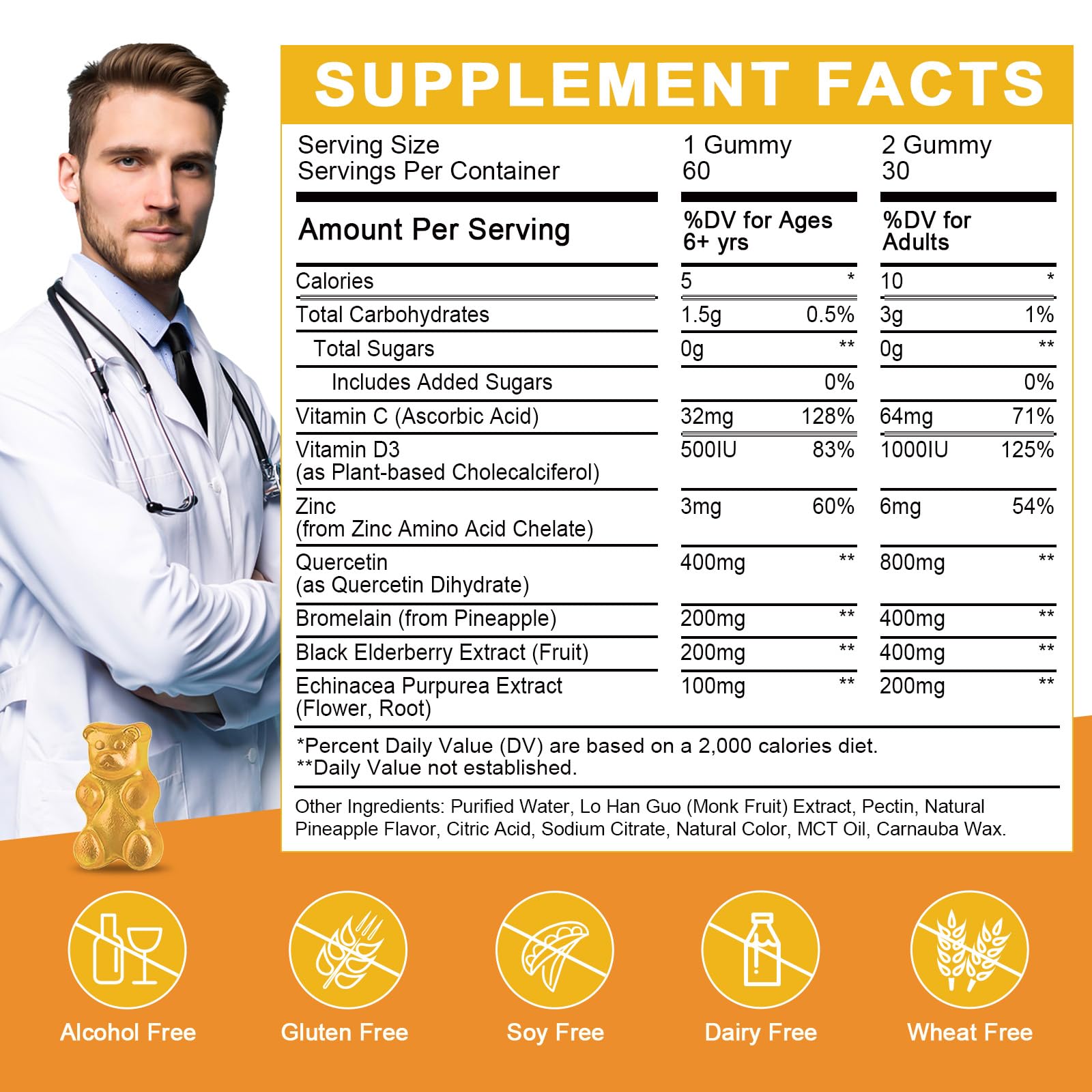 natural quercetin with bromelain supplement