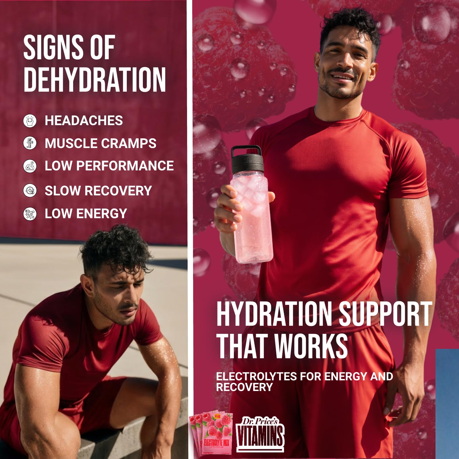 natural raspberry flavour electrolyte mix