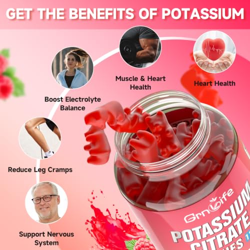 natural raspberry flavour potassium gummies