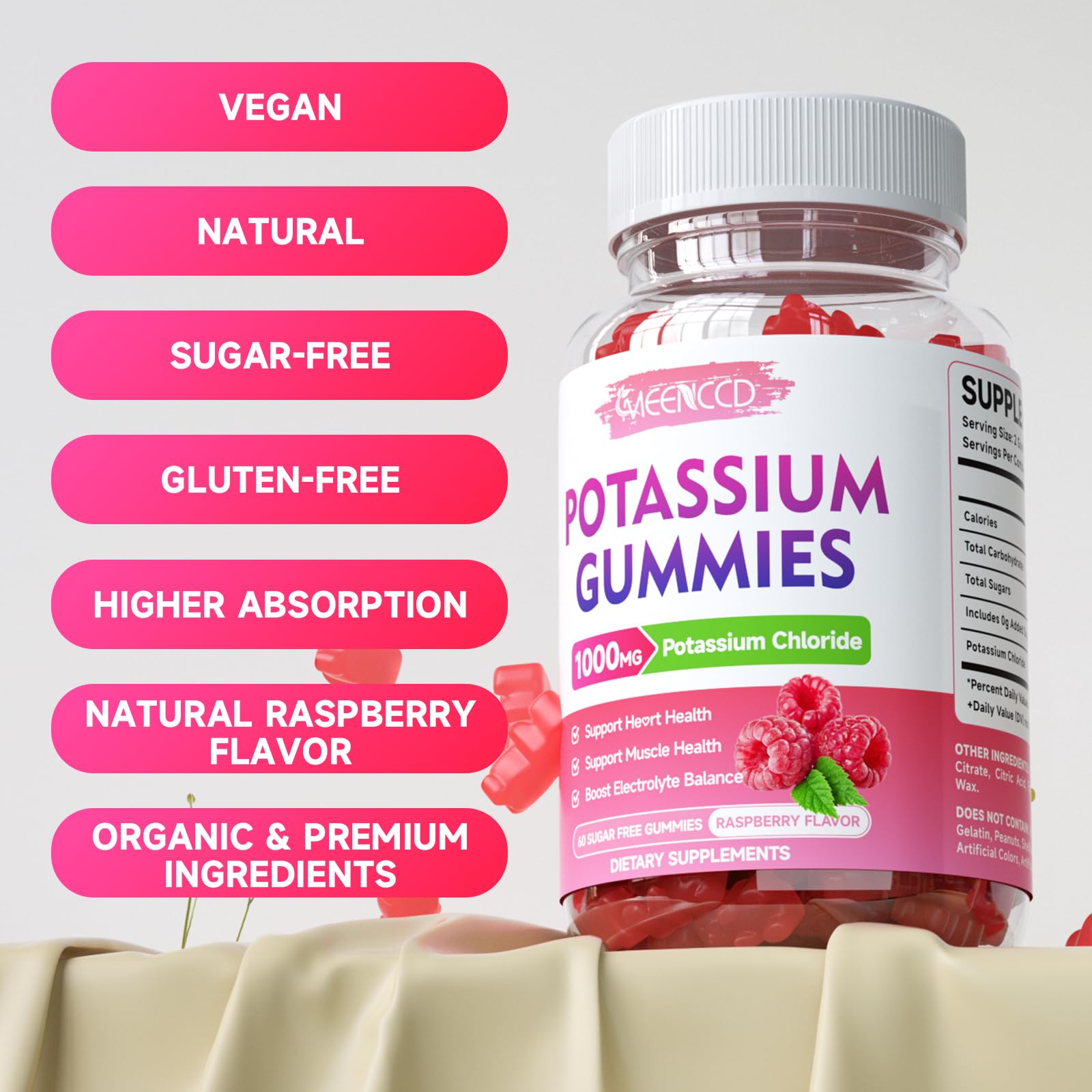 natural raspberry potassium gummies for hydration