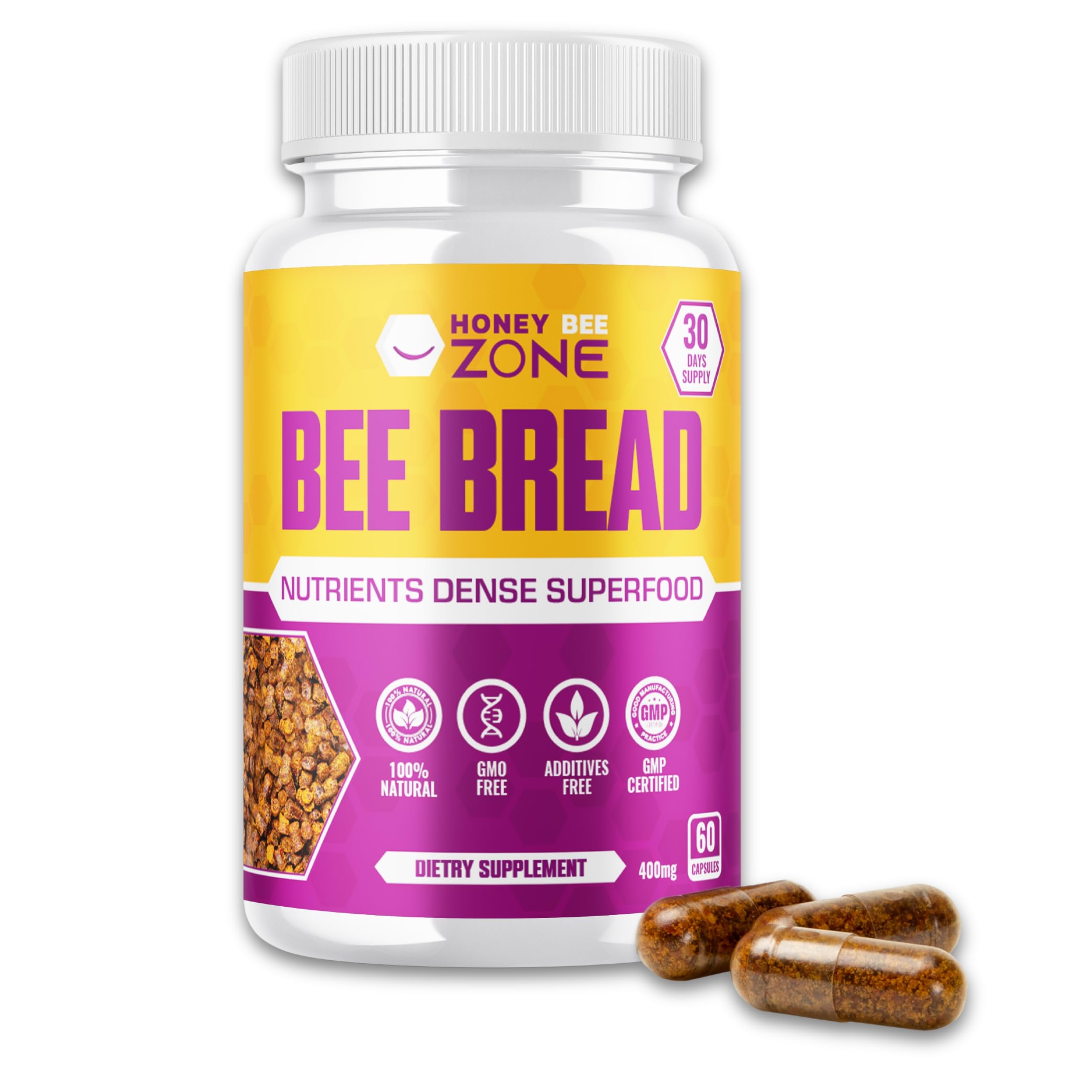 natural raw bee bread capsules