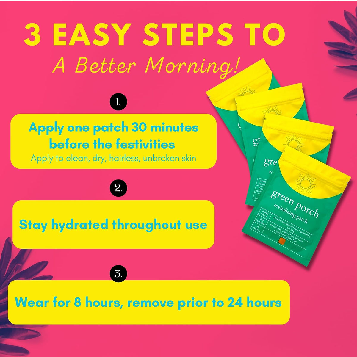 Natural recovery patches with vitamins