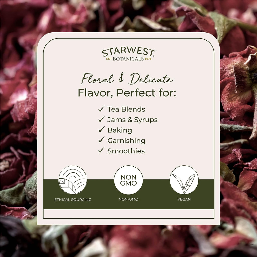 natural red rose bud infusion