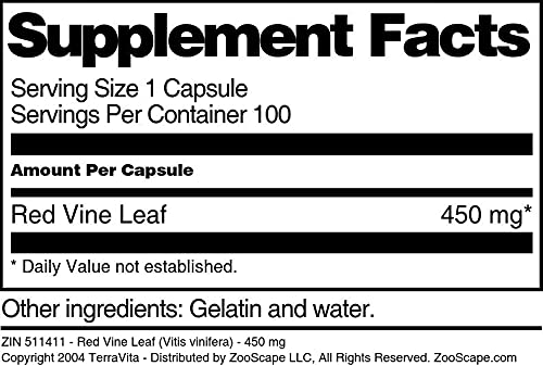 Natural red vine leaf extract
