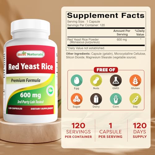natural red yeast rice capsules for cholesterol
