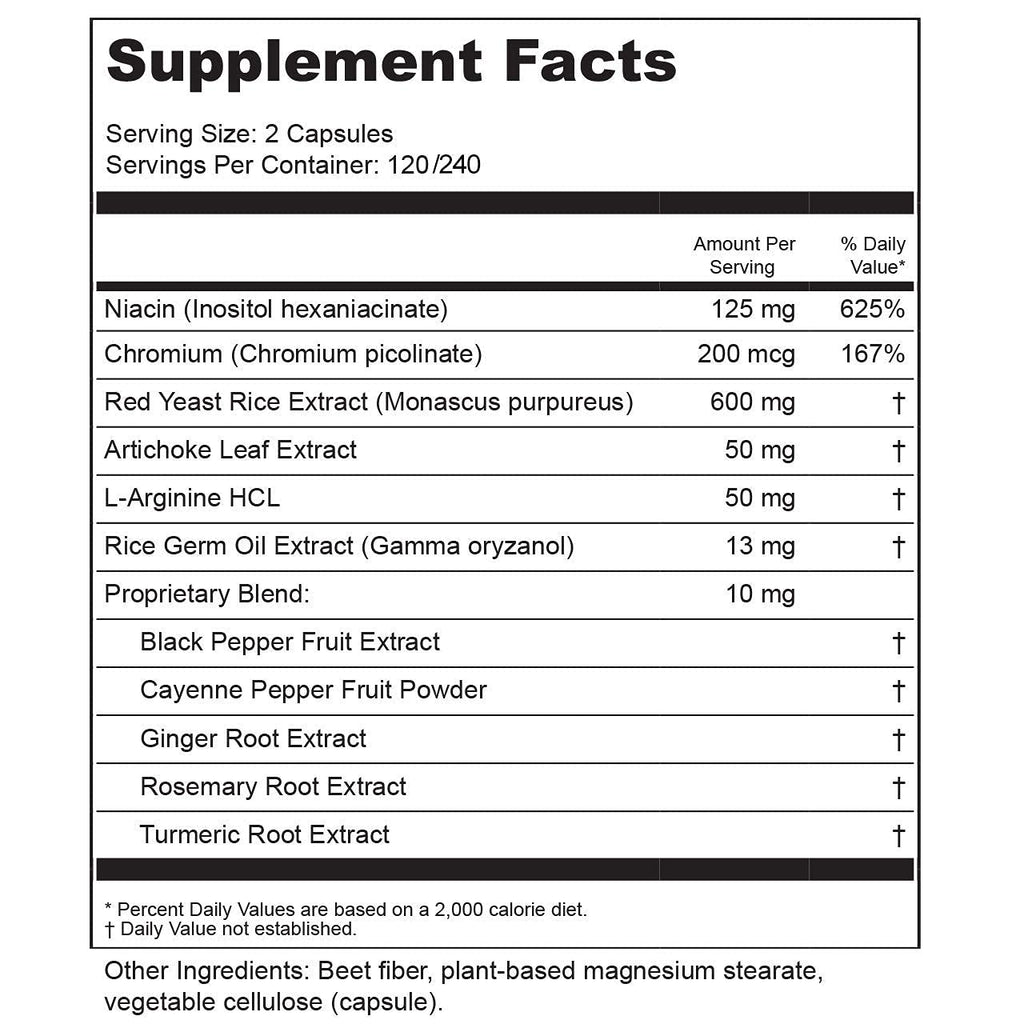 Natural red yeast rice supplement