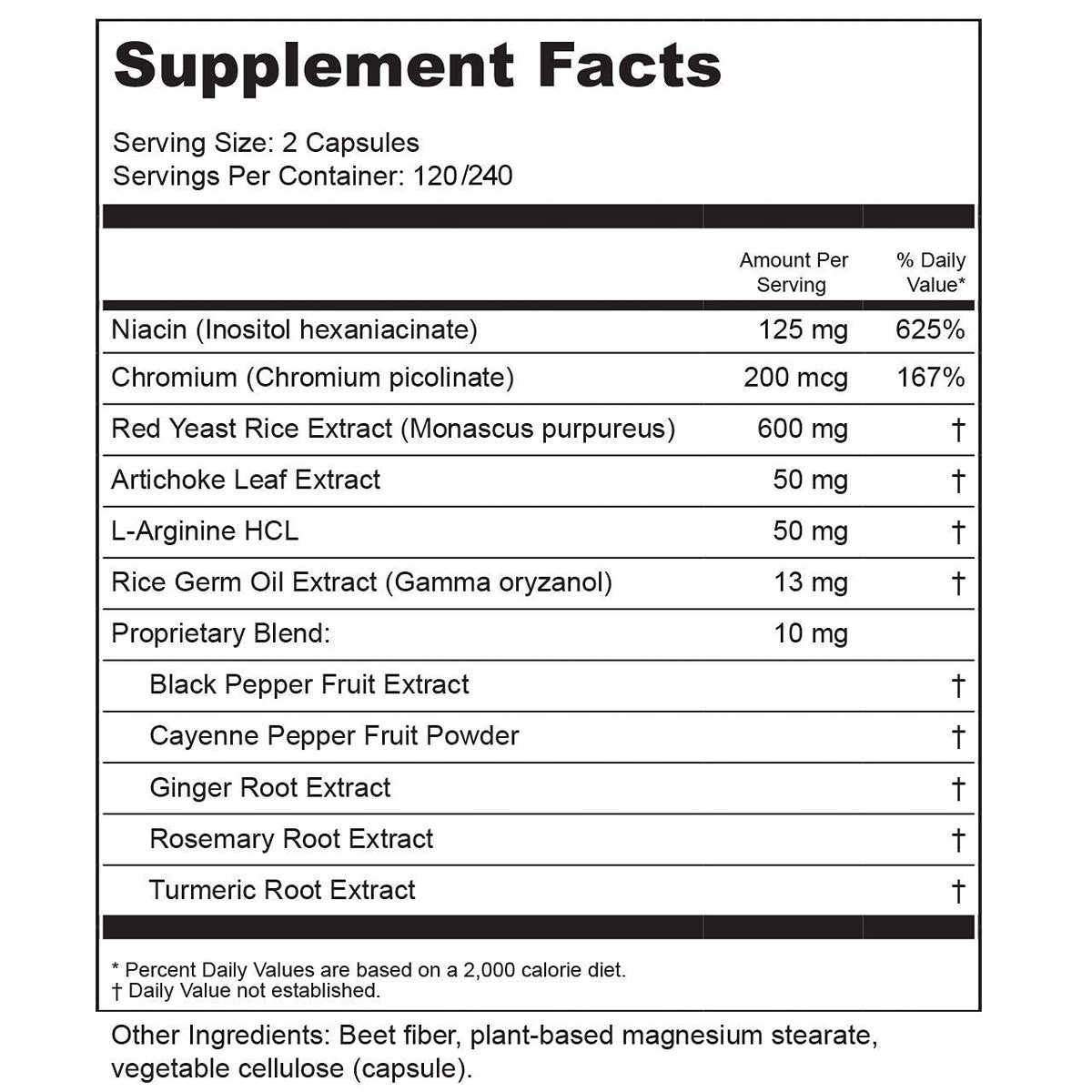 Natural red yeast rice supplement