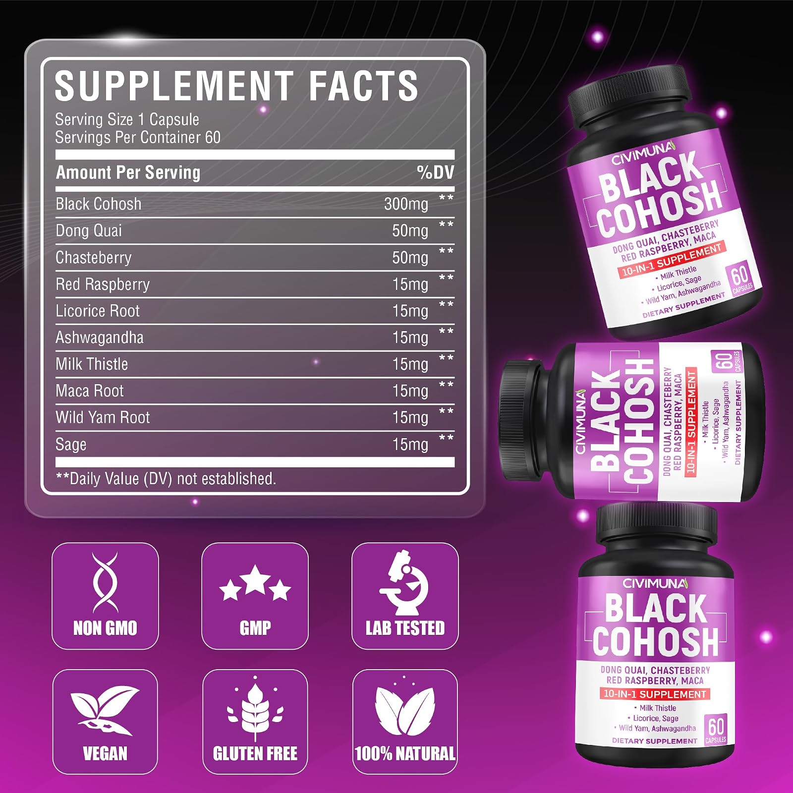 Natural relief with Black Cohosh 120 count