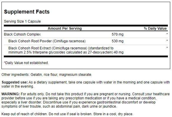 natural relief with Black Cohosh capsules