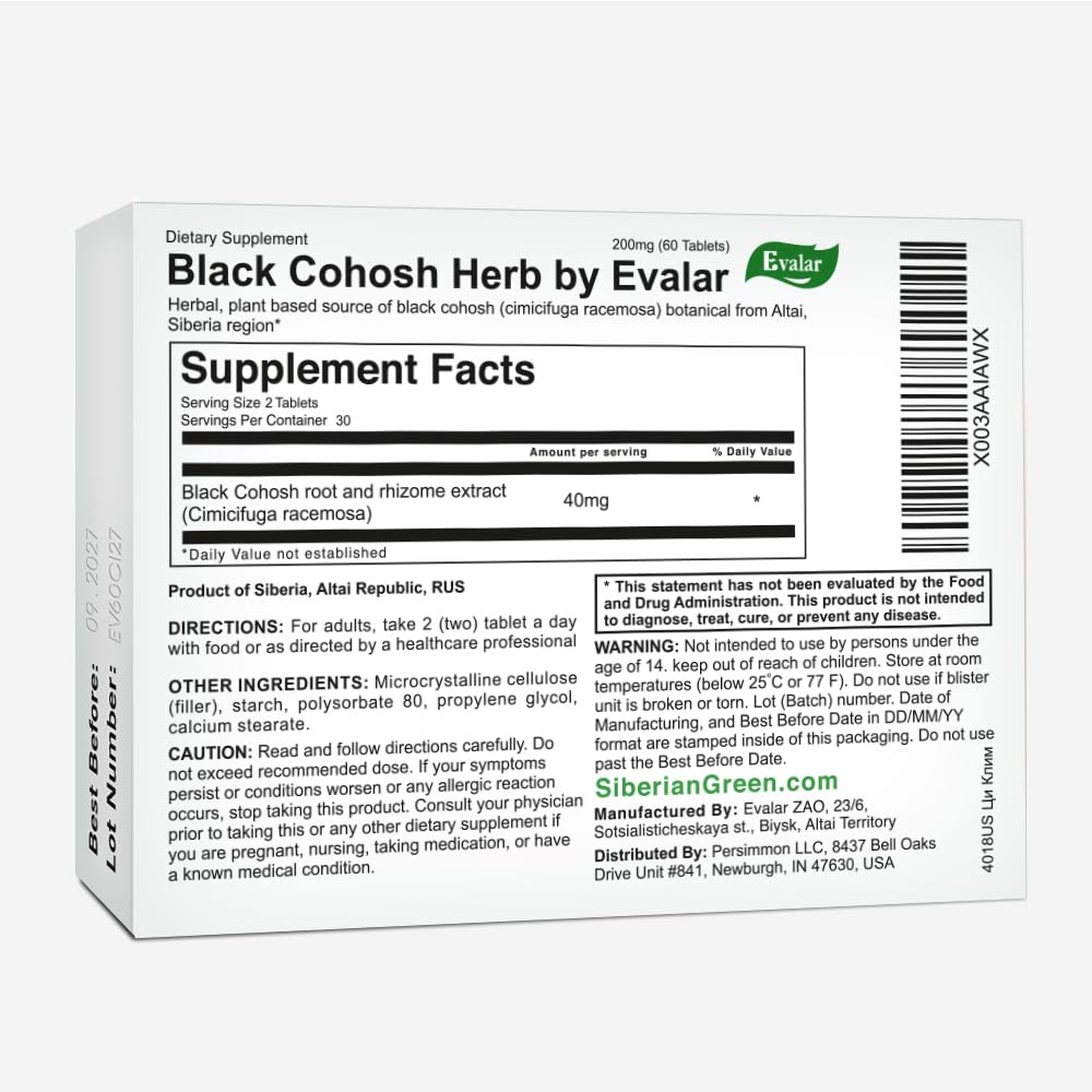 natural relief with Black Cohosh tablets