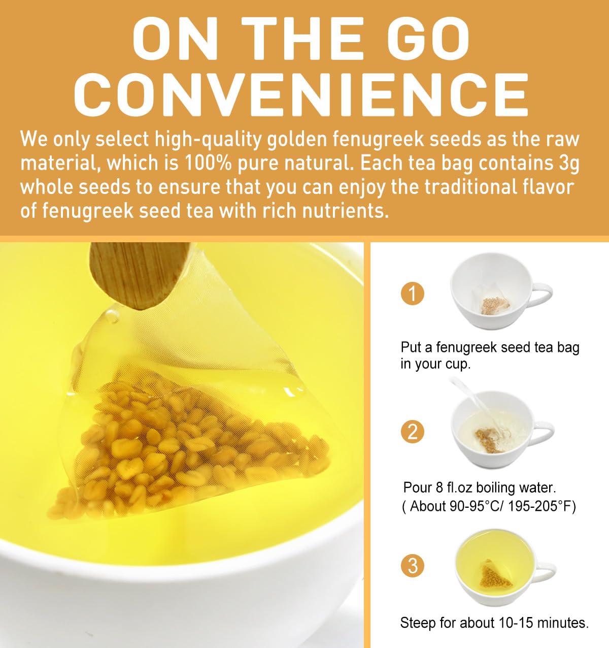 Natural remedy fenugreek tea bags