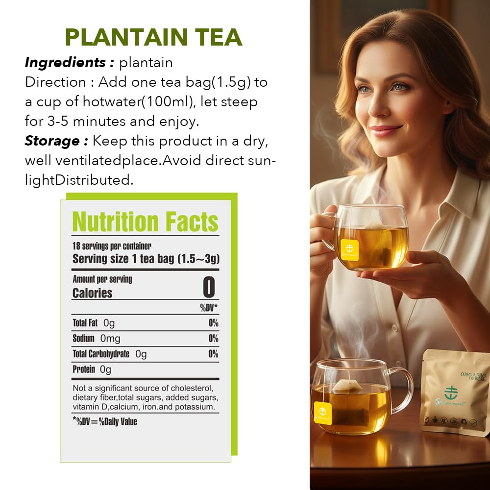 Natural remedy plantain leaf tea