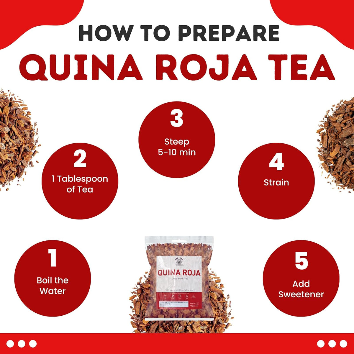 Natural remedy Quina Roja tea