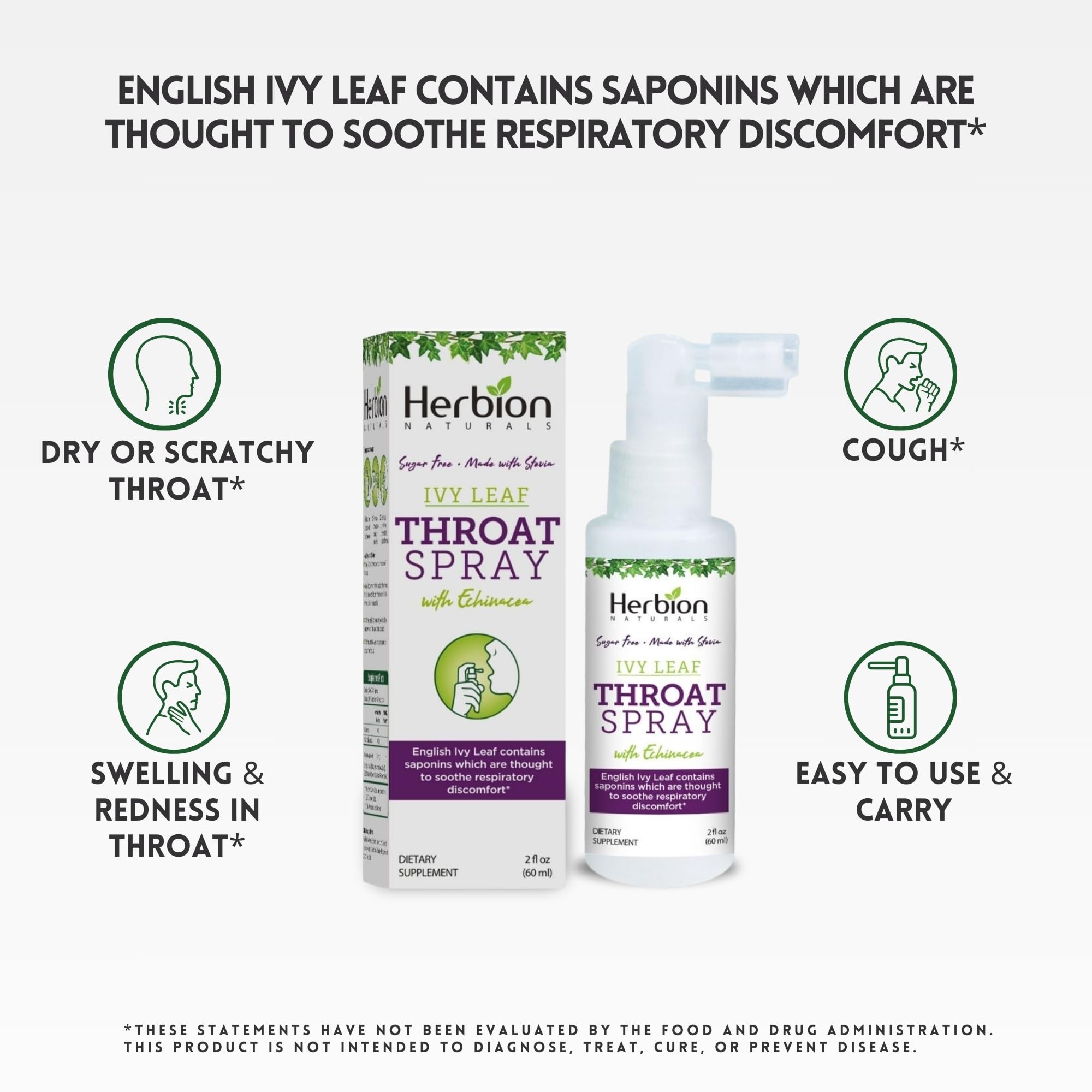 Natural remedy throat spray for coughs