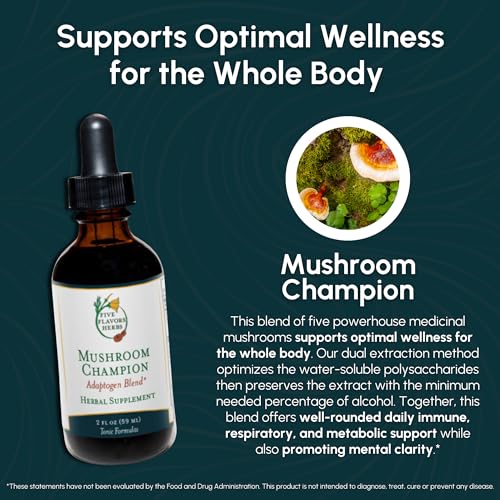 Natural respiratory support mushroom tincture