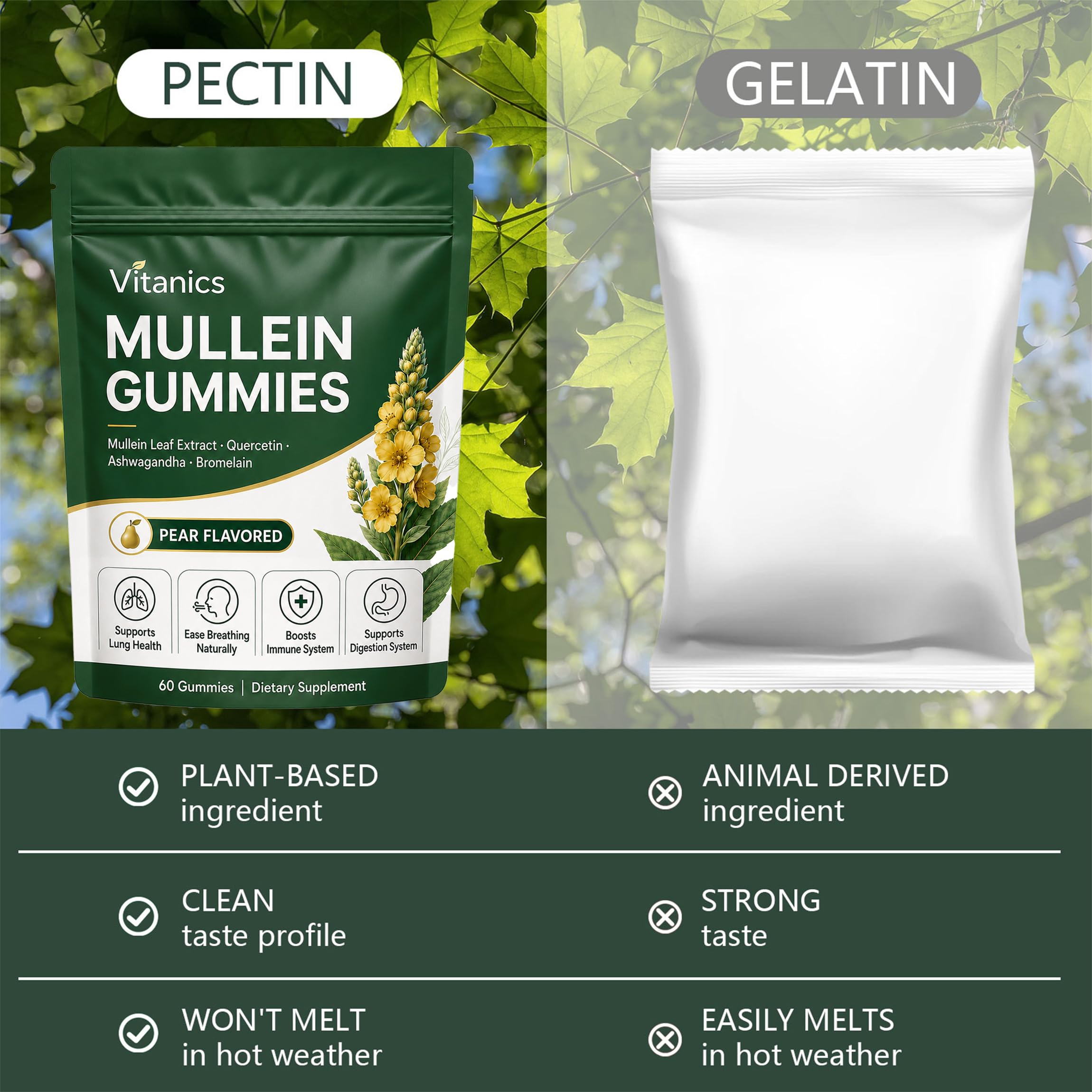 Natural respiratory support with mullein gummies