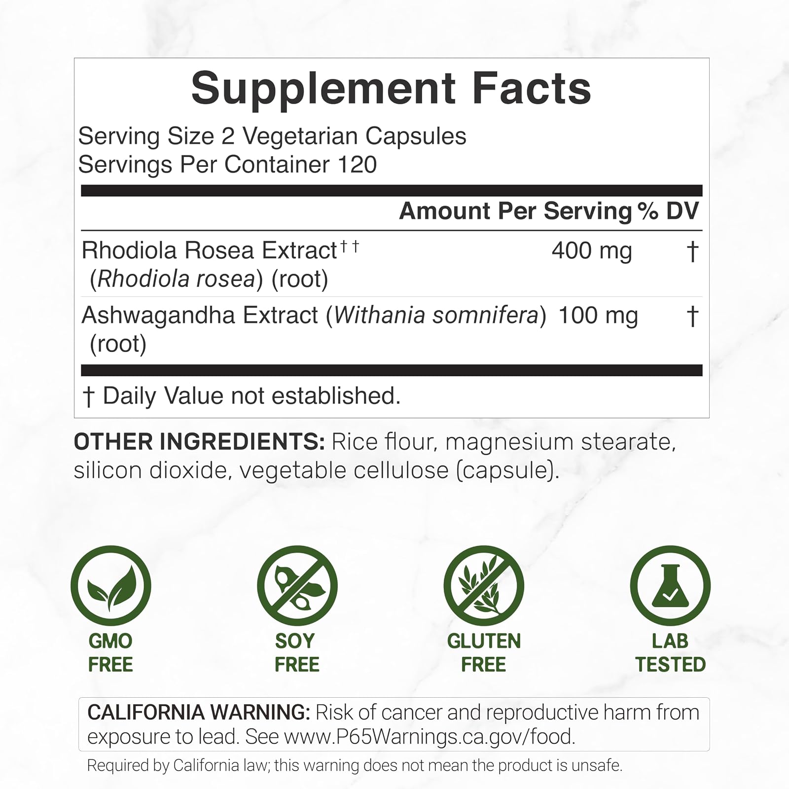 natural rhodiola and ashwagandha blend