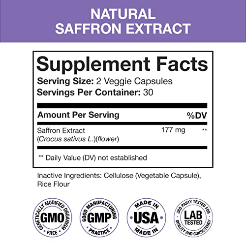 Natural saffron capsules for wellness