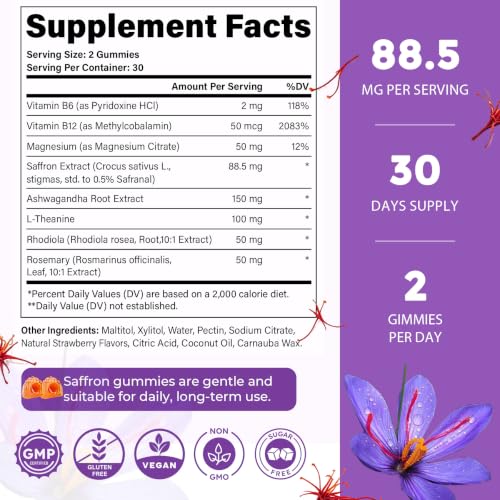 Natural saffron extract multivitamins