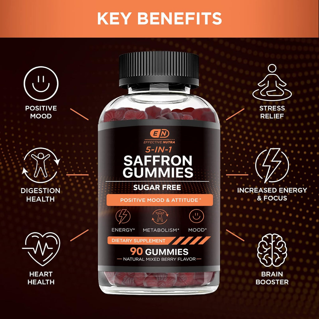 Natural saffron gummies for stress relief