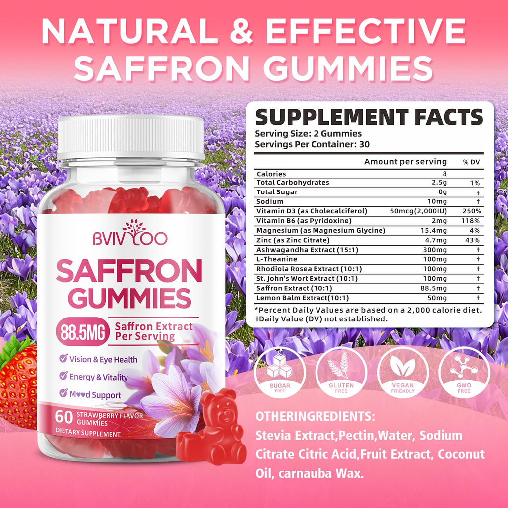 Natural saffron multivitamins for wellness