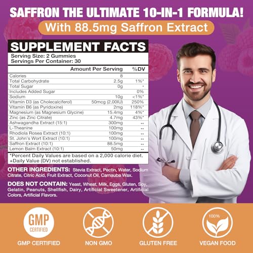 Natural saffron multivitamins for wellness