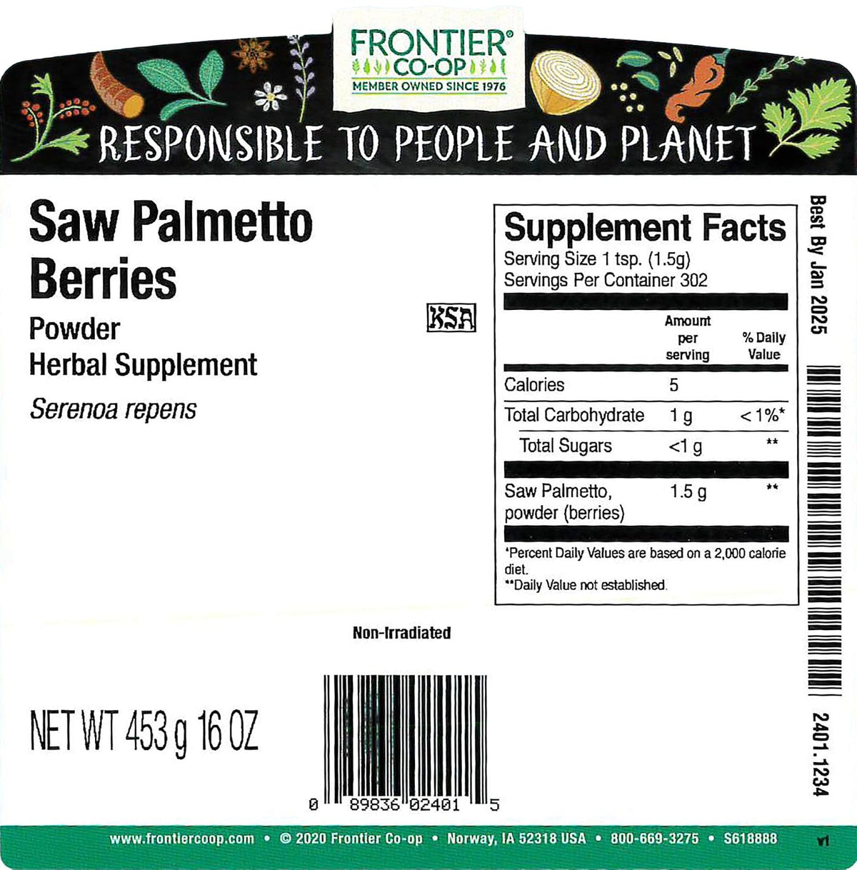 Natural saw palmetto berries powder for wellness