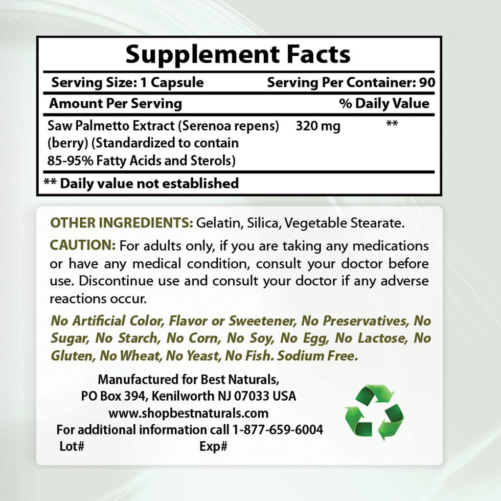 natural saw palmetto extract capsules