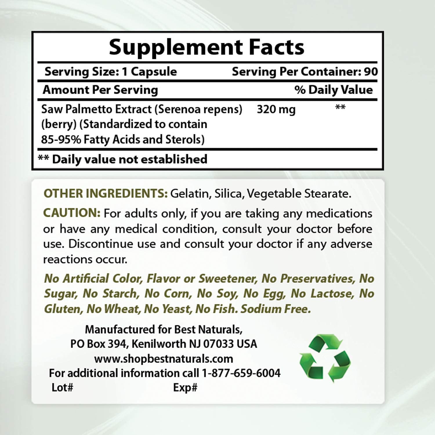 natural saw palmetto extract capsules