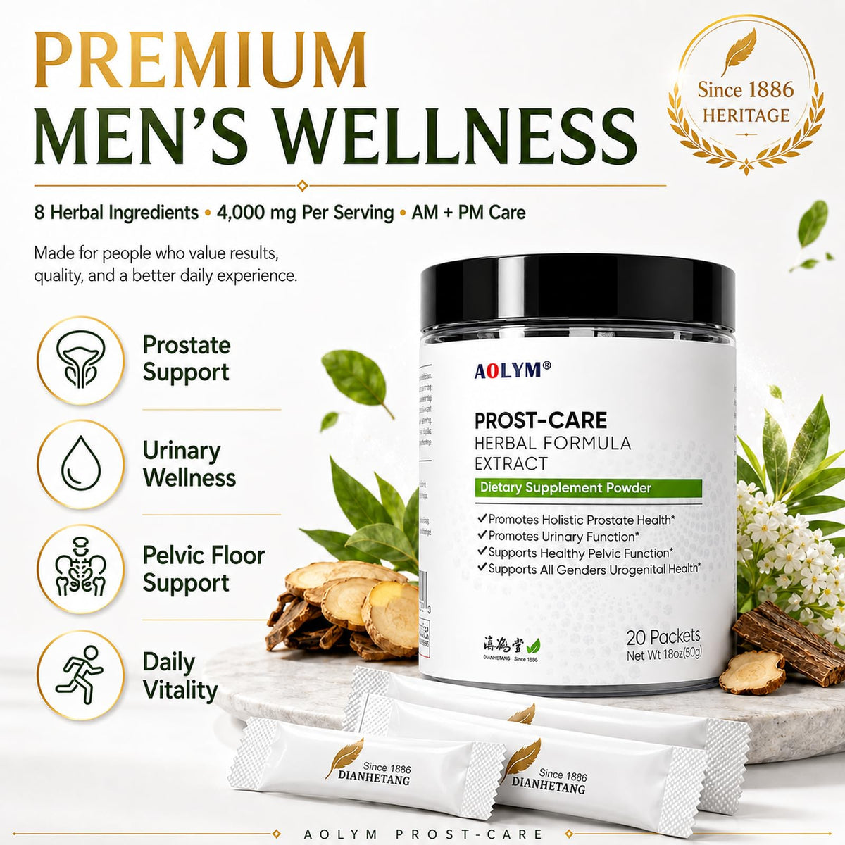 Natural saw palmetto for men