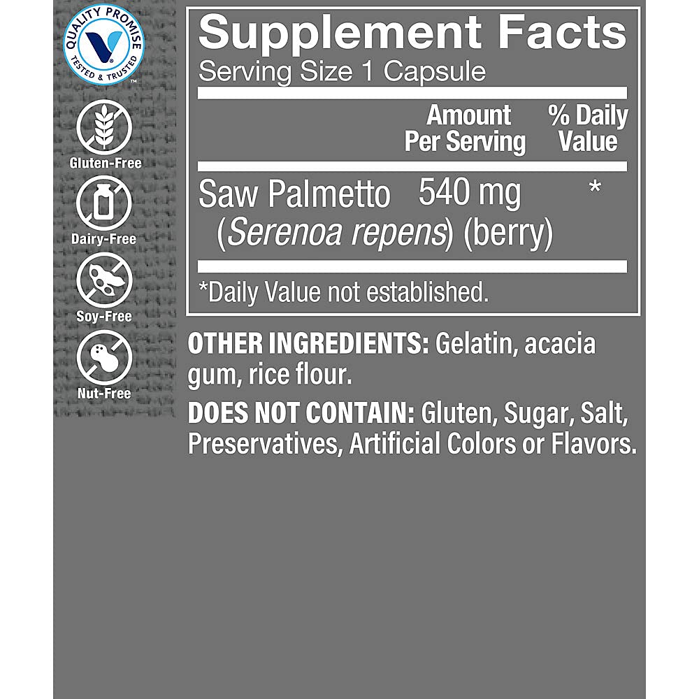 natural saw palmetto supplement capsules