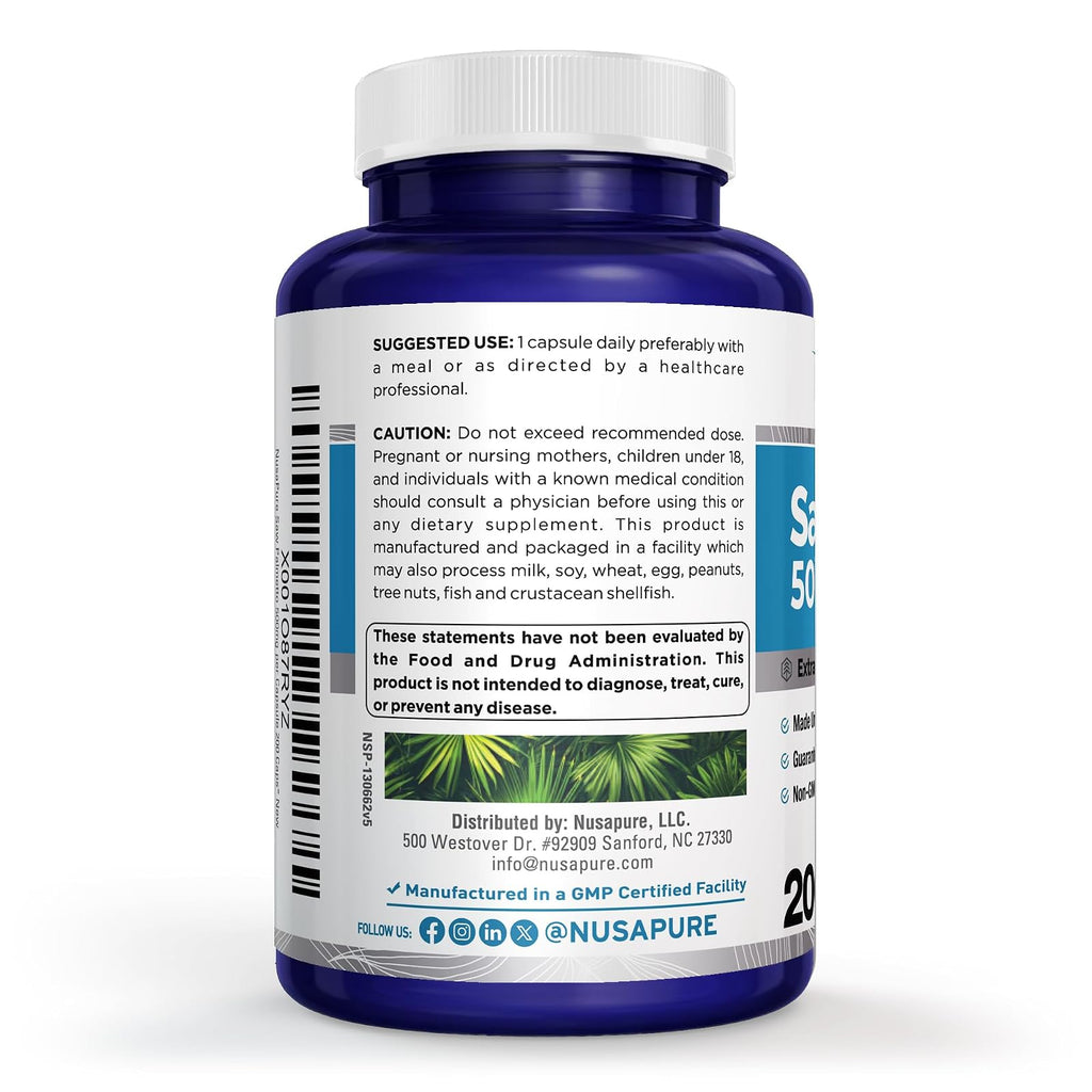 natural saw palmetto supplement capsules
