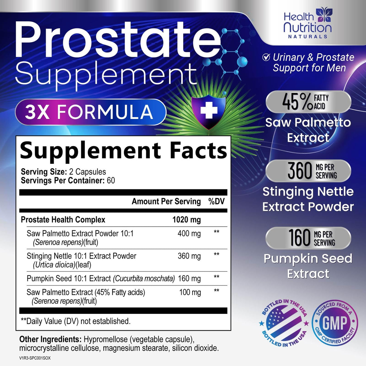 natural saw palmetto supplement capsules