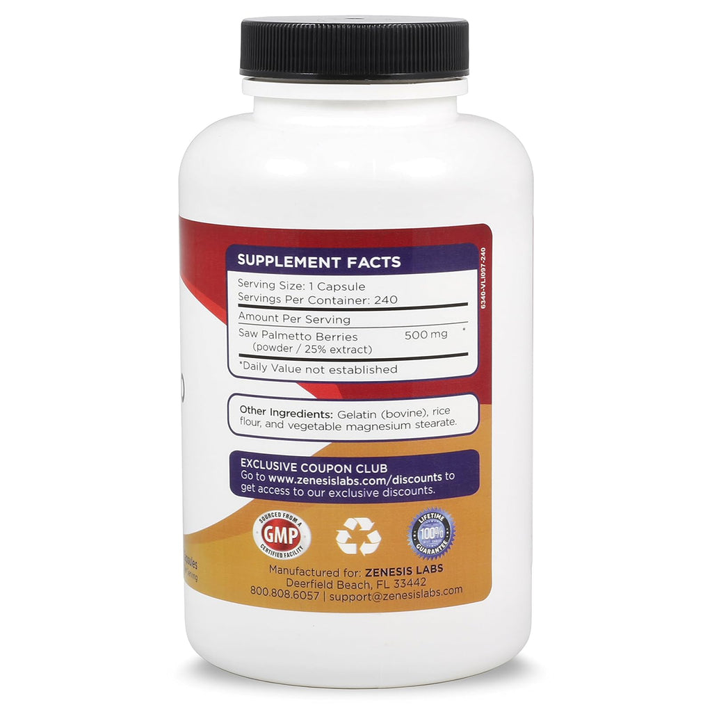 natural saw palmetto supplement capsules