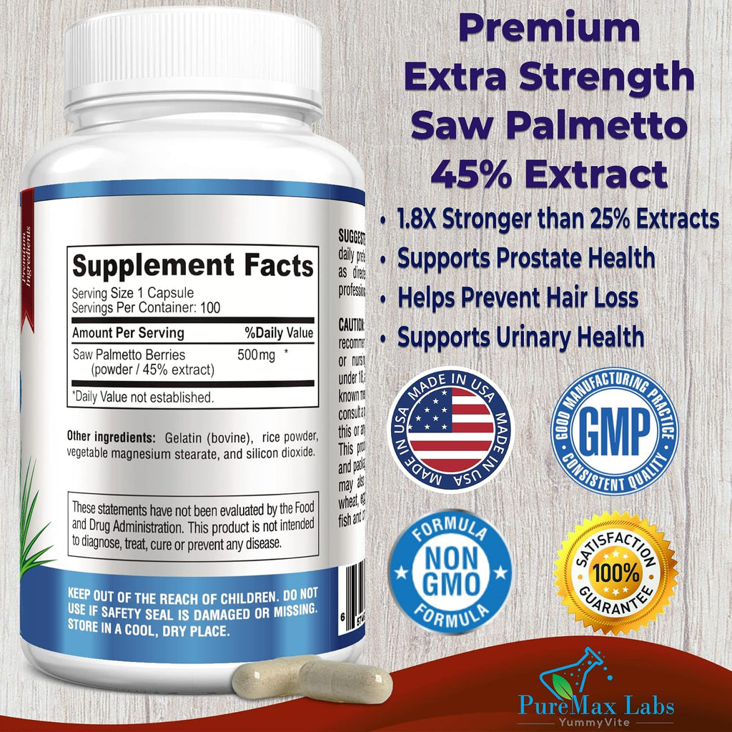natural saw palmetto supplement capsules