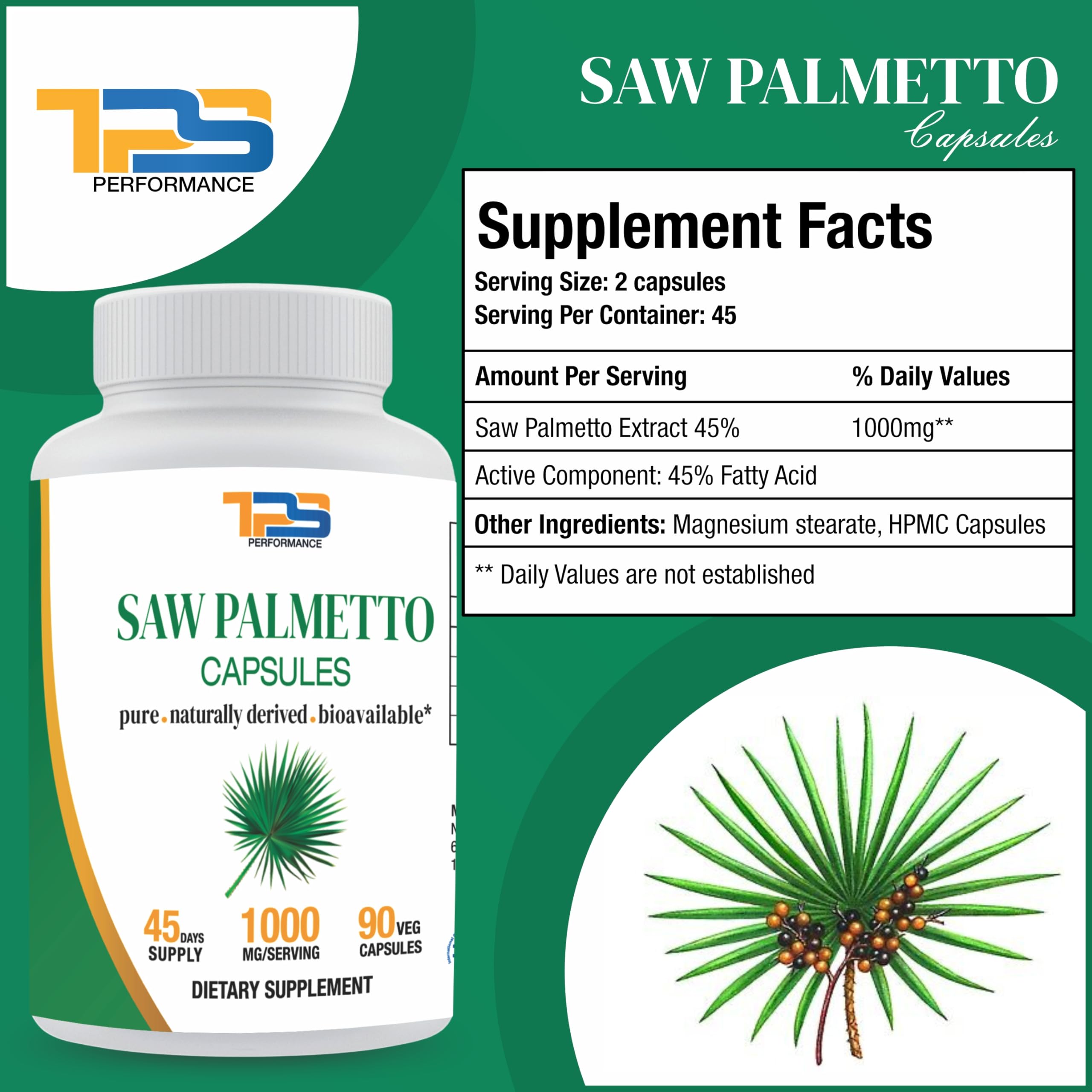 natural saw palmetto supplement capsules