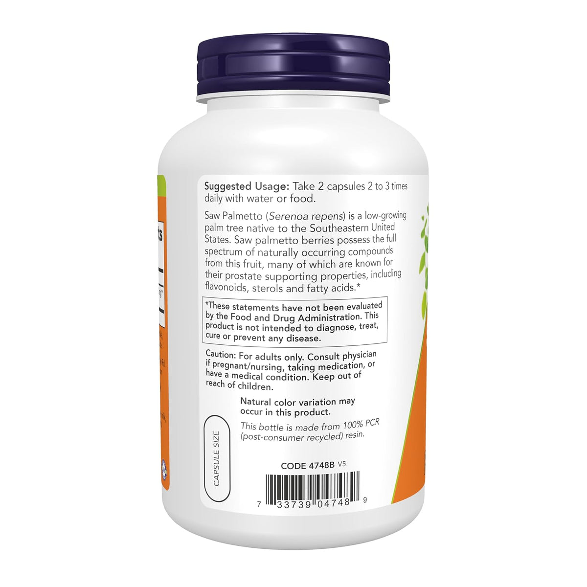 natural saw palmetto supplement capsules