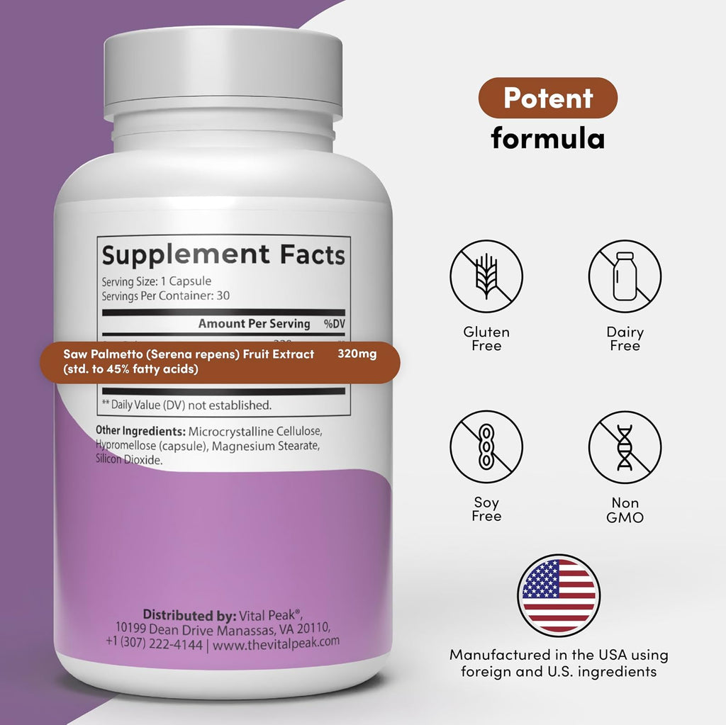natural saw palmetto supplement capsules