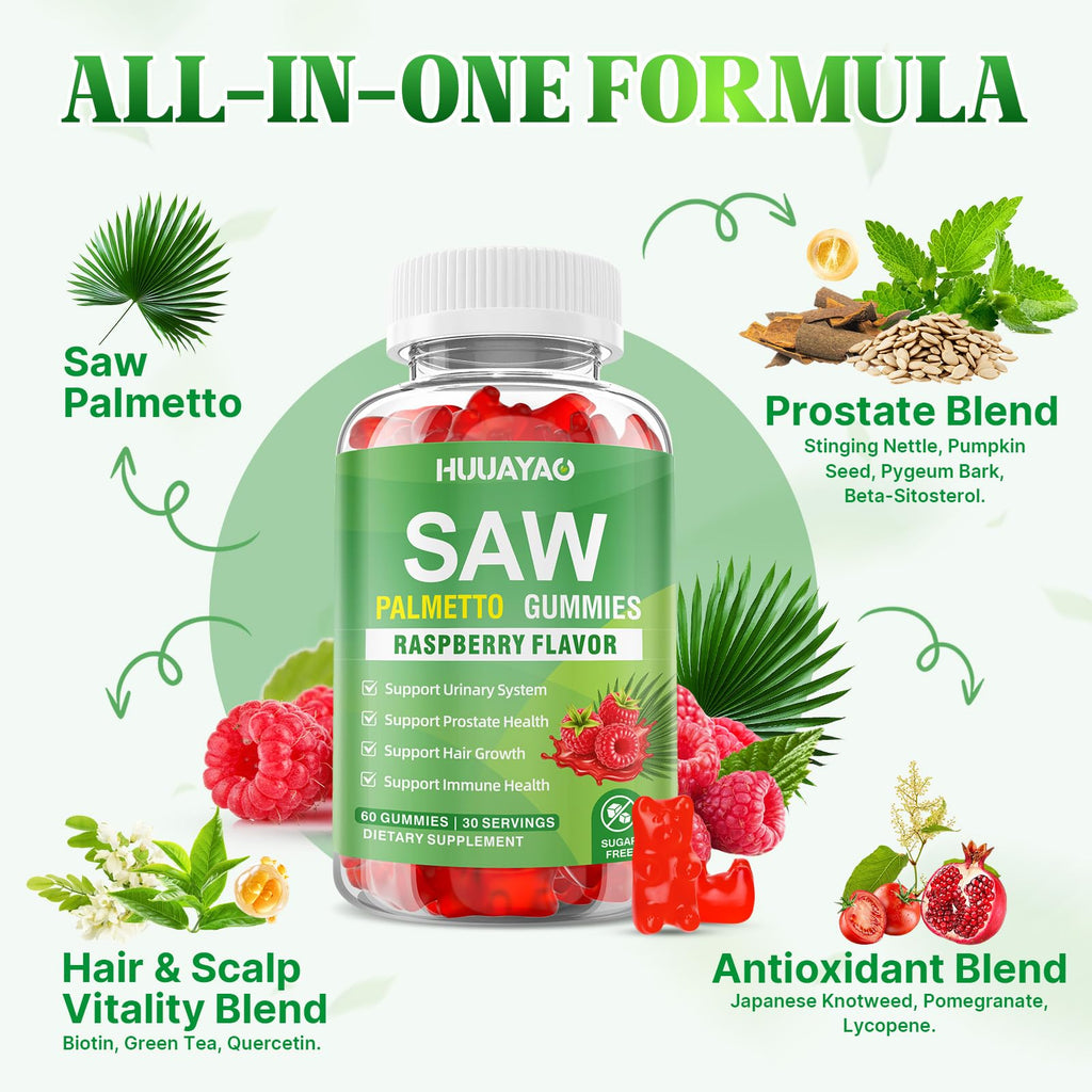 Natural saw palmetto supplement gummies