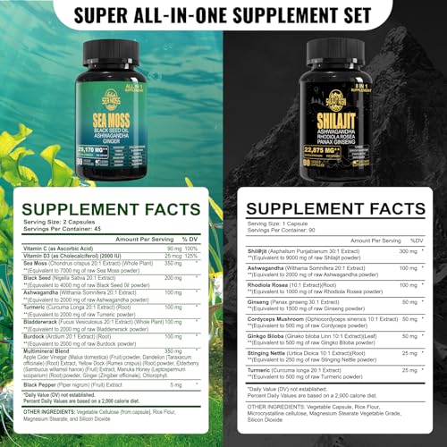 Natural sea moss capsules for wellness