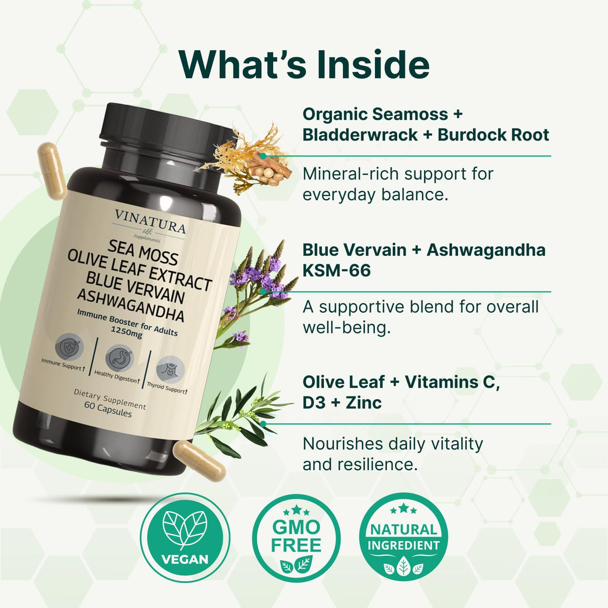 Natural sea moss for immune support