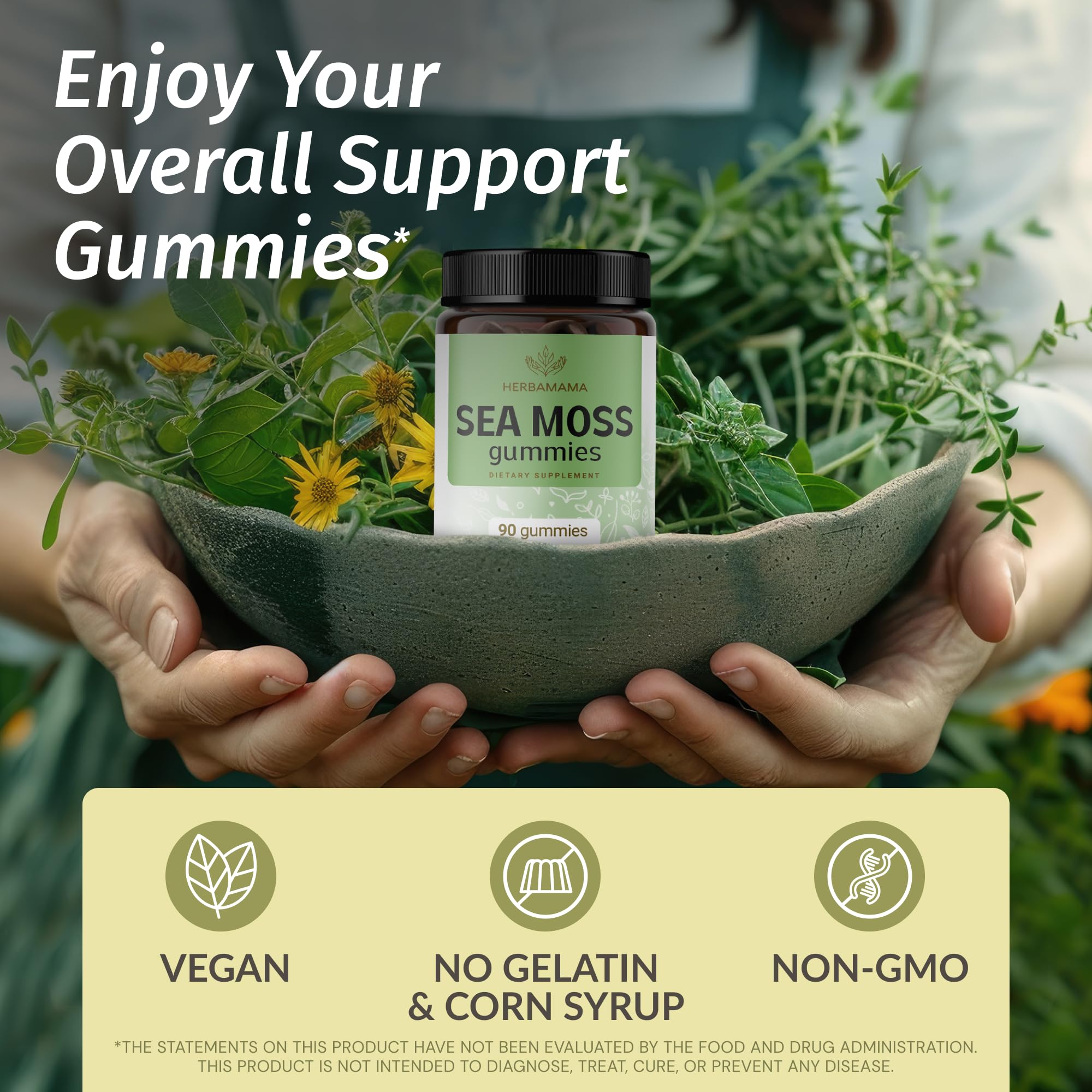 Natural sea moss gummies with bladderwrack