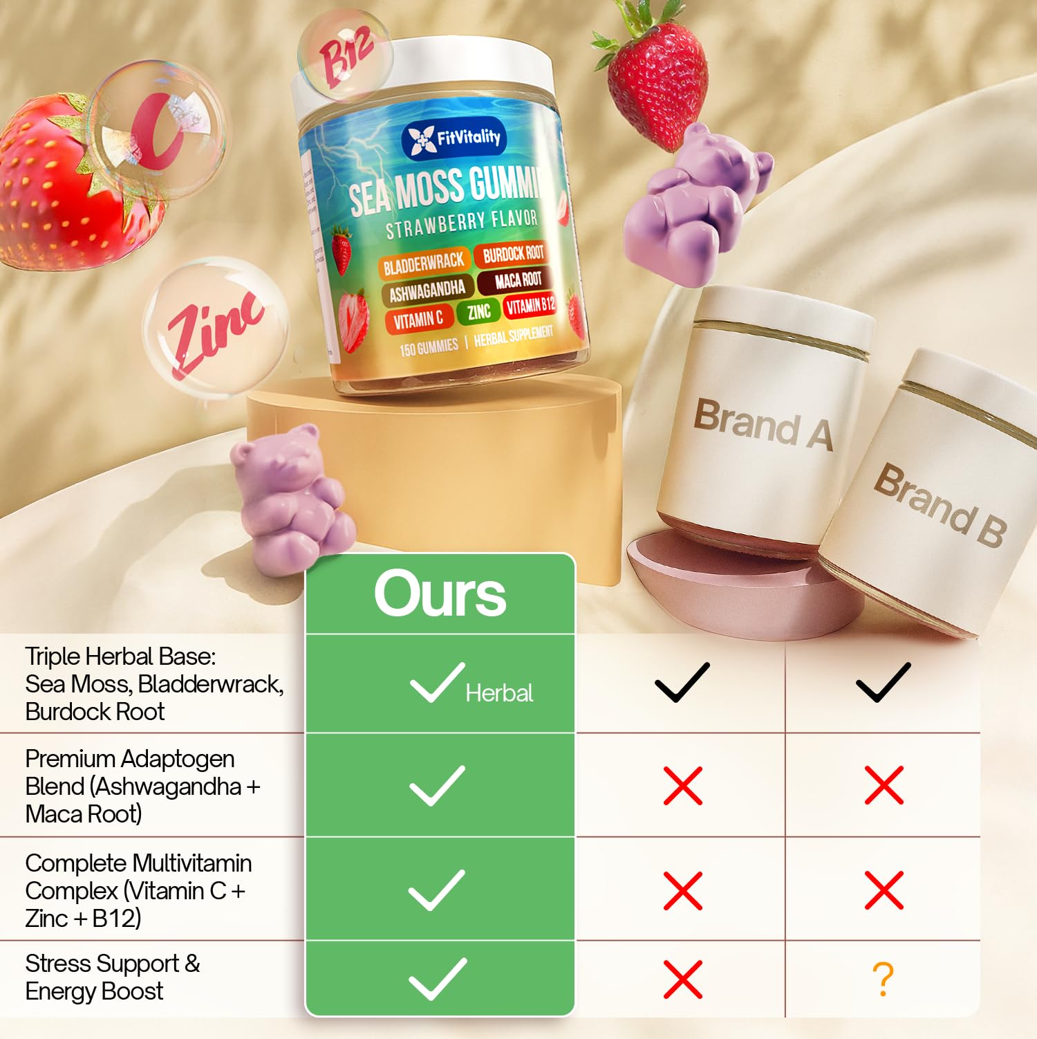 natural sea moss supplement gummies