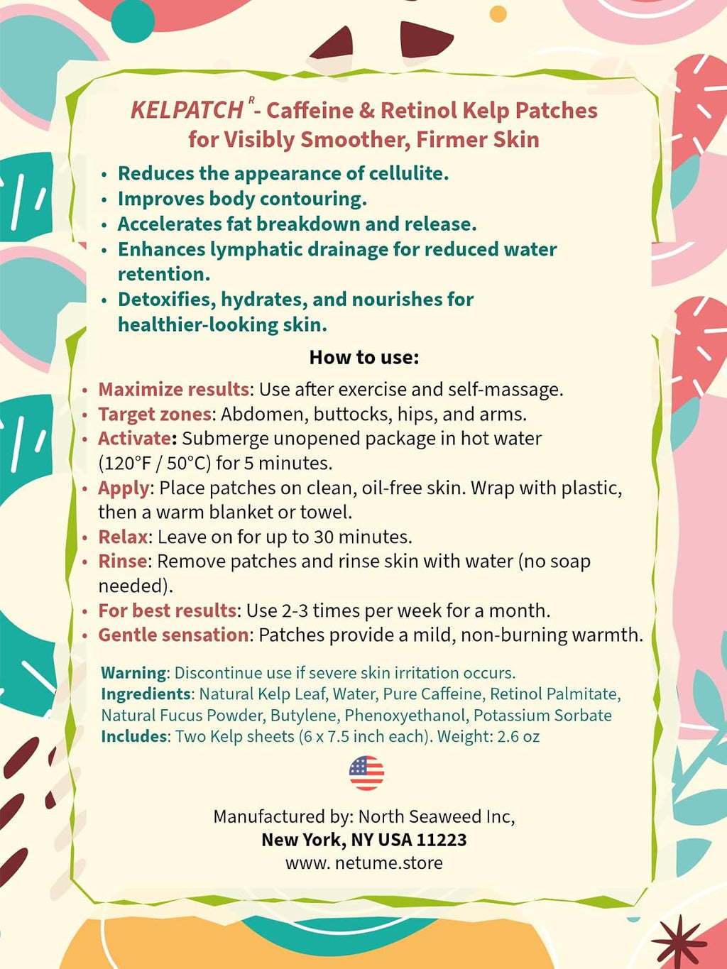 Natural seaweed patches for weight management