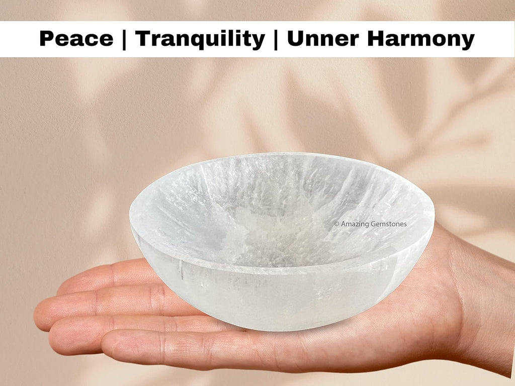 Natural selenite bowl for energy cleansing
