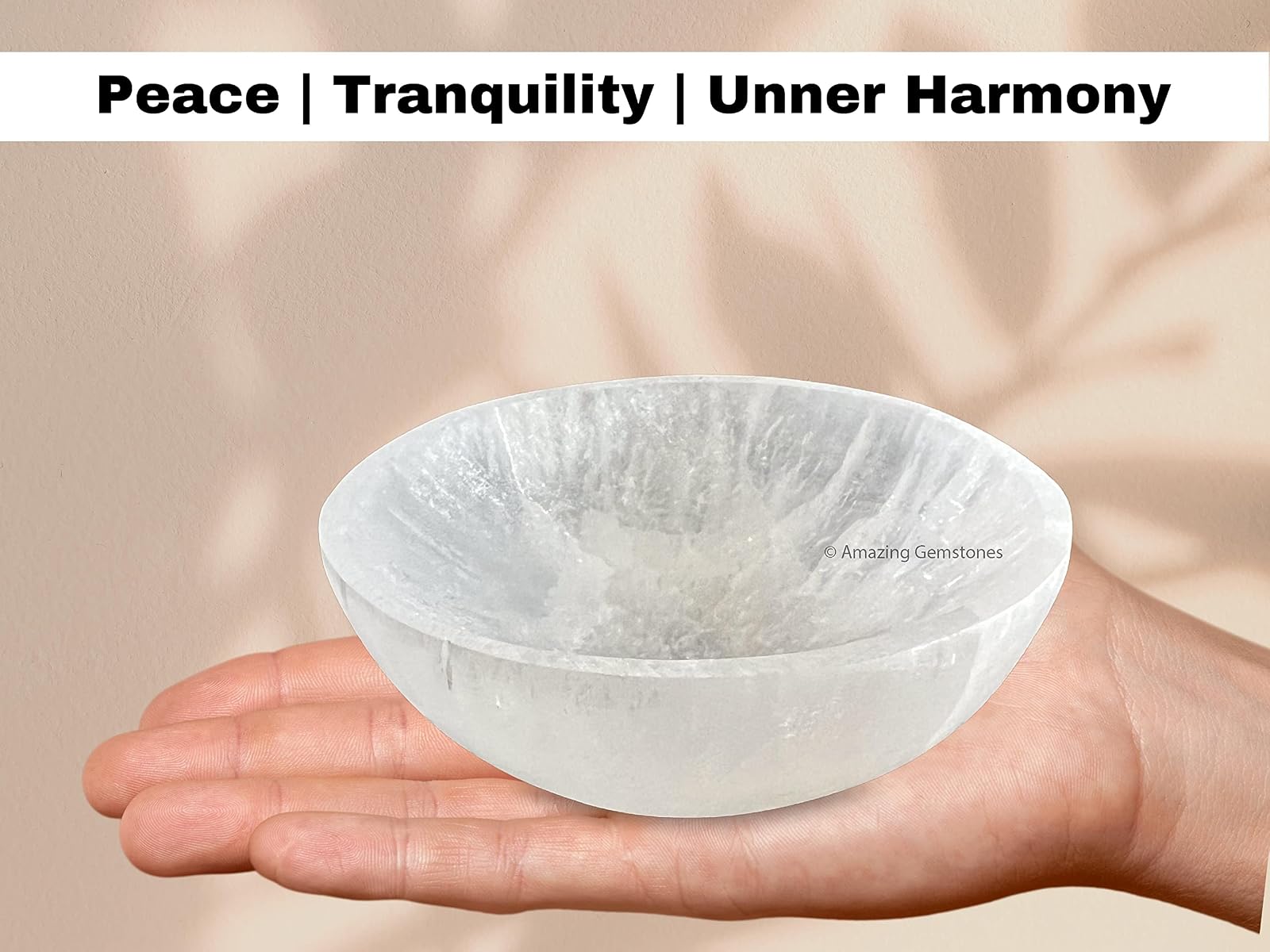 Natural selenite bowl for energy cleansing