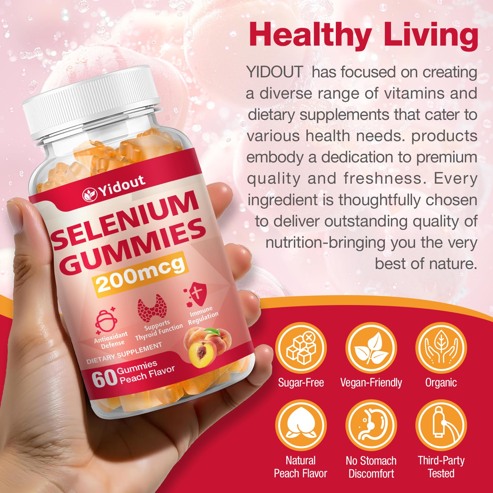 Natural selenium gummies for overall wellness
