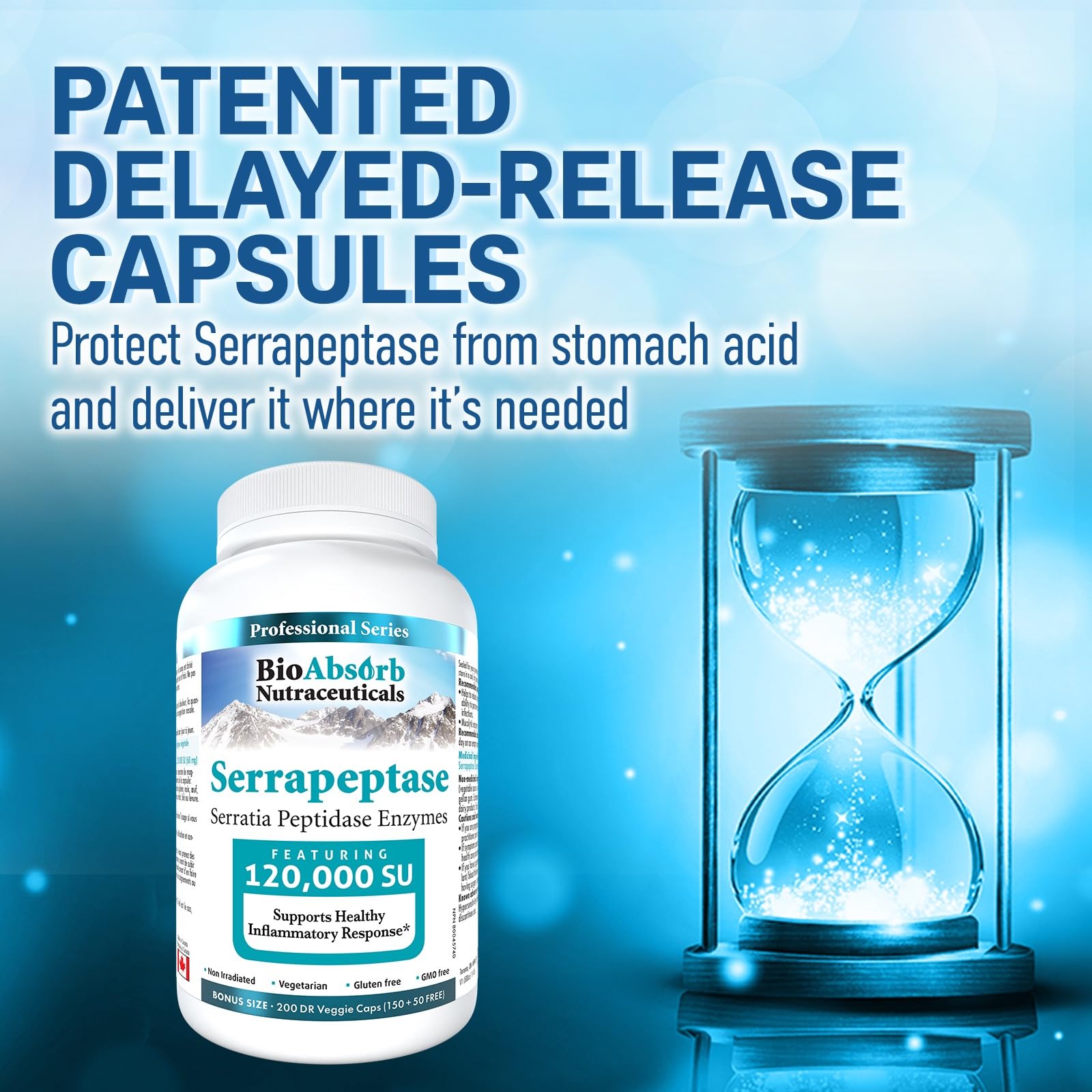 Natural serrapeptase for digestive health