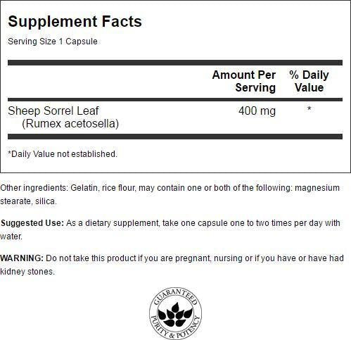 natural sheep sorrel capsules for vitality